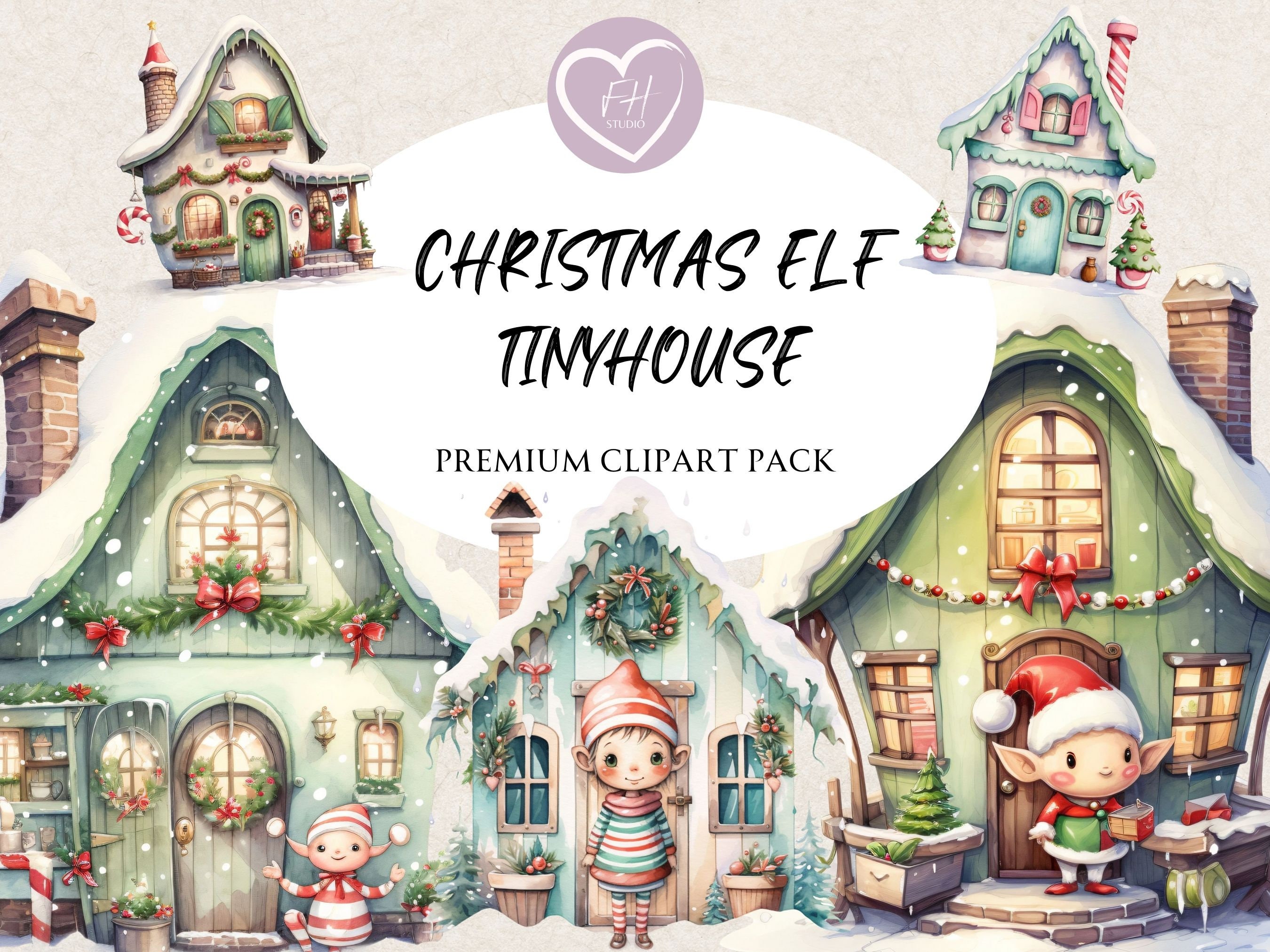 Christmas Elf Tiny House Clipart for Commercial Use Transparent PNG ...