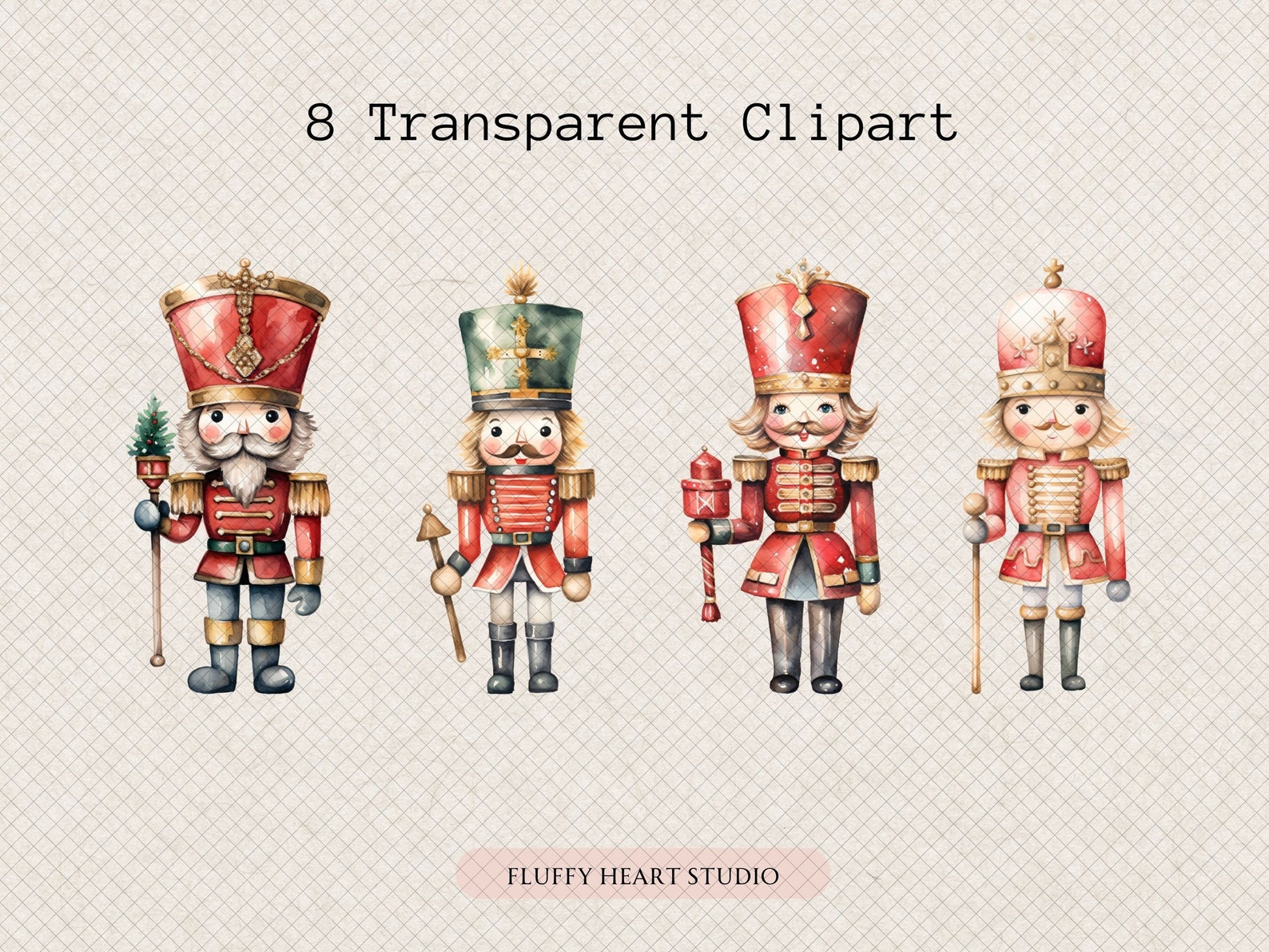 Christmas Nutcrackers Clipart Watercolor Clipart for Commercial Use ...