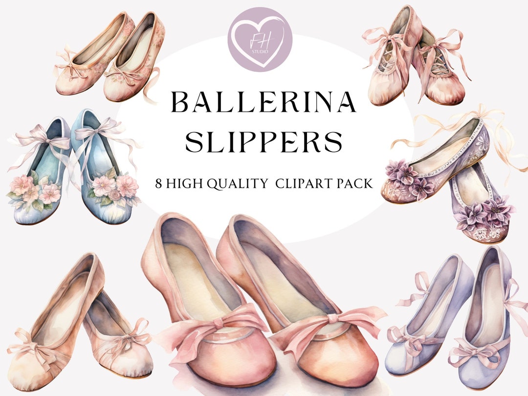 Ballet Shoes Clipart 8 PNG Ballerina Shoes Clipart Bundle Commercial ...