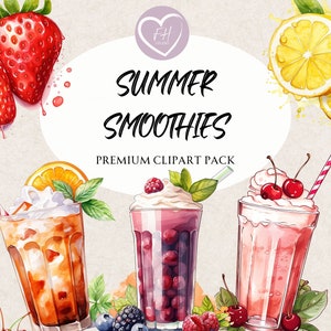 Summer Smoothie Clipart Watercolor Clipart for Commercial Use ...