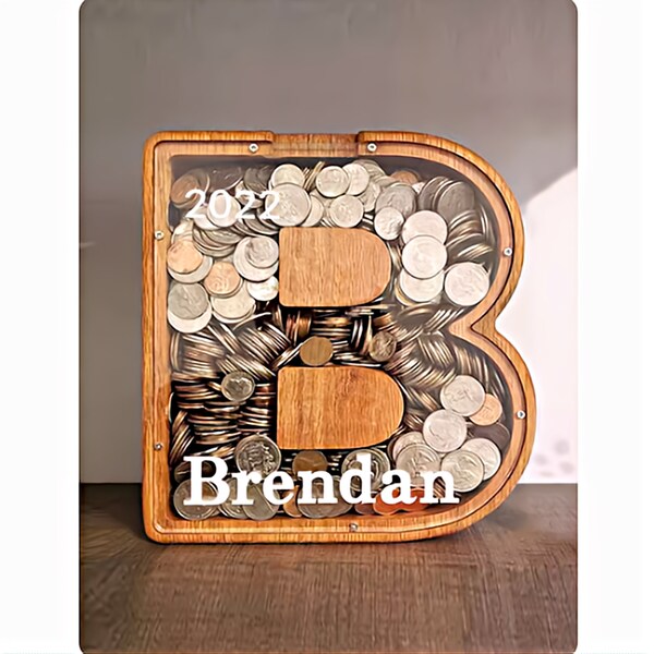 Wooden Coin Bank - Etsy