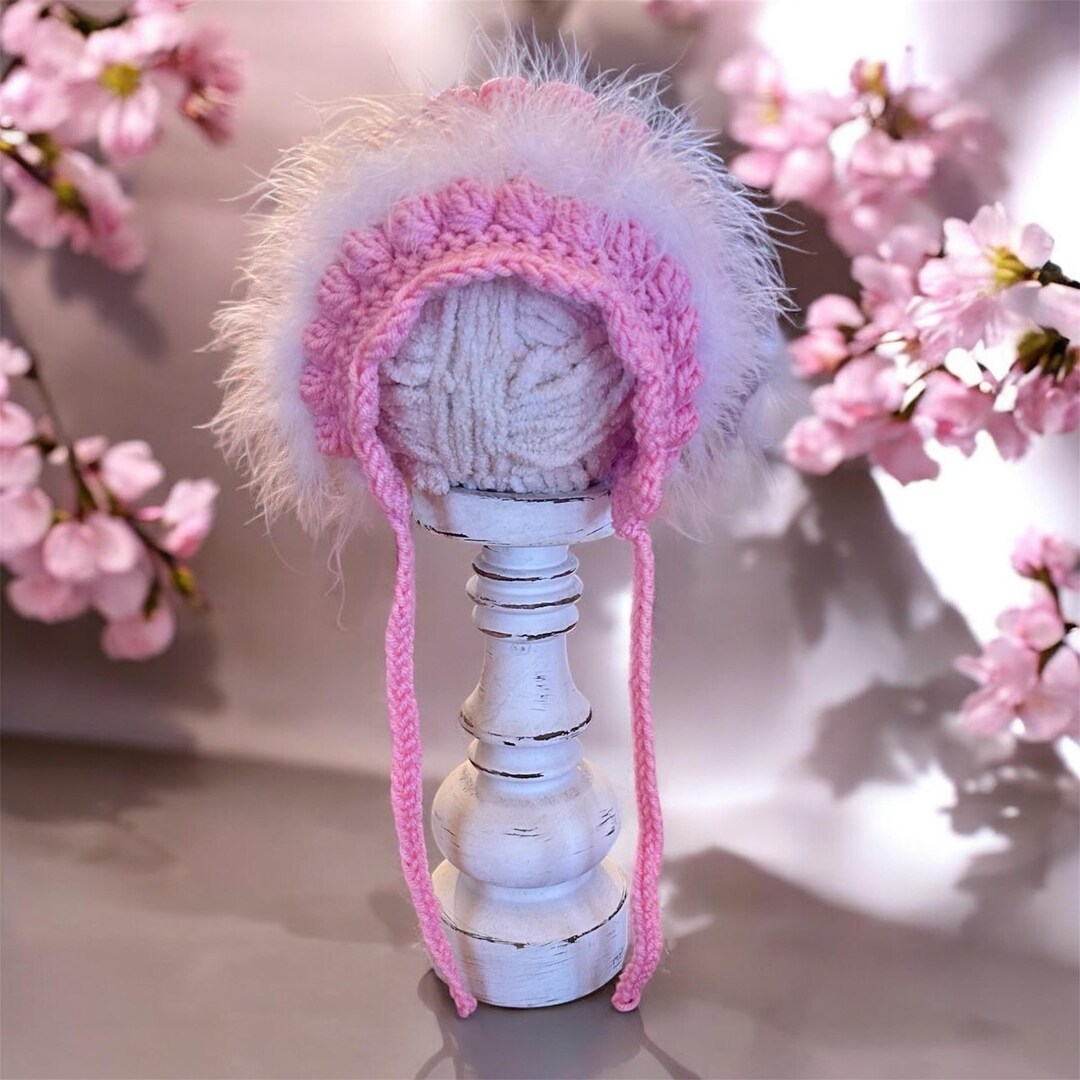 Baby Girl Victorian Winter Bonnet | Baby Girl Hat | Fancy Crochet ...