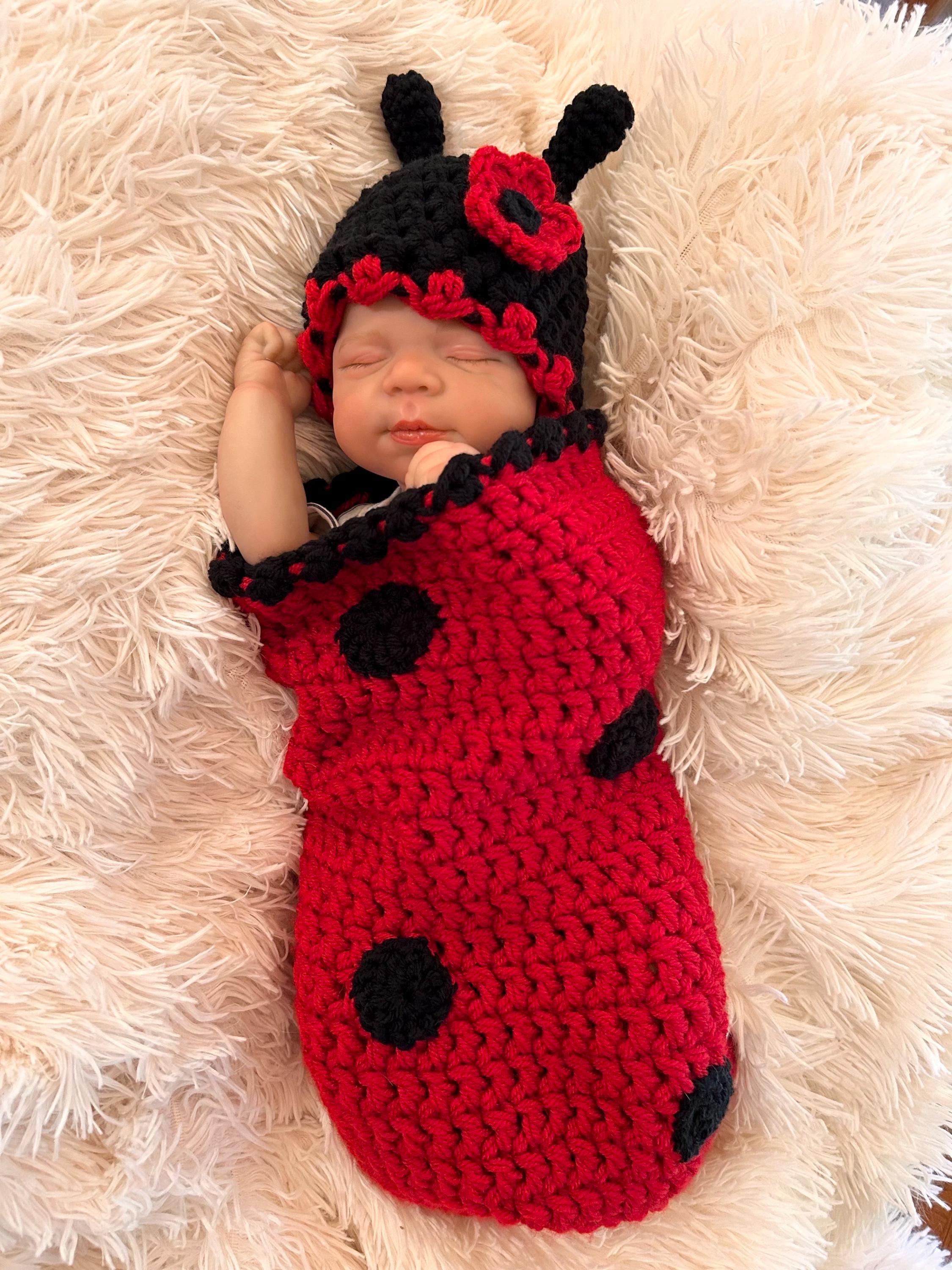 Crochet Lady Bug Cocoon Newborn Photo Op Ladybug Photo Prop Baby Shower ...