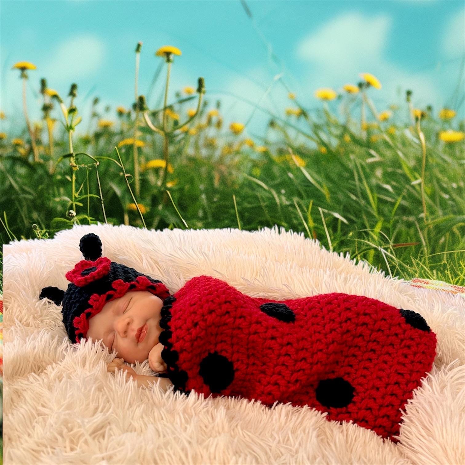 Crochet Lady Bug Cocoon Newborn Photo Op Ladybug Photo Prop Baby Shower ...