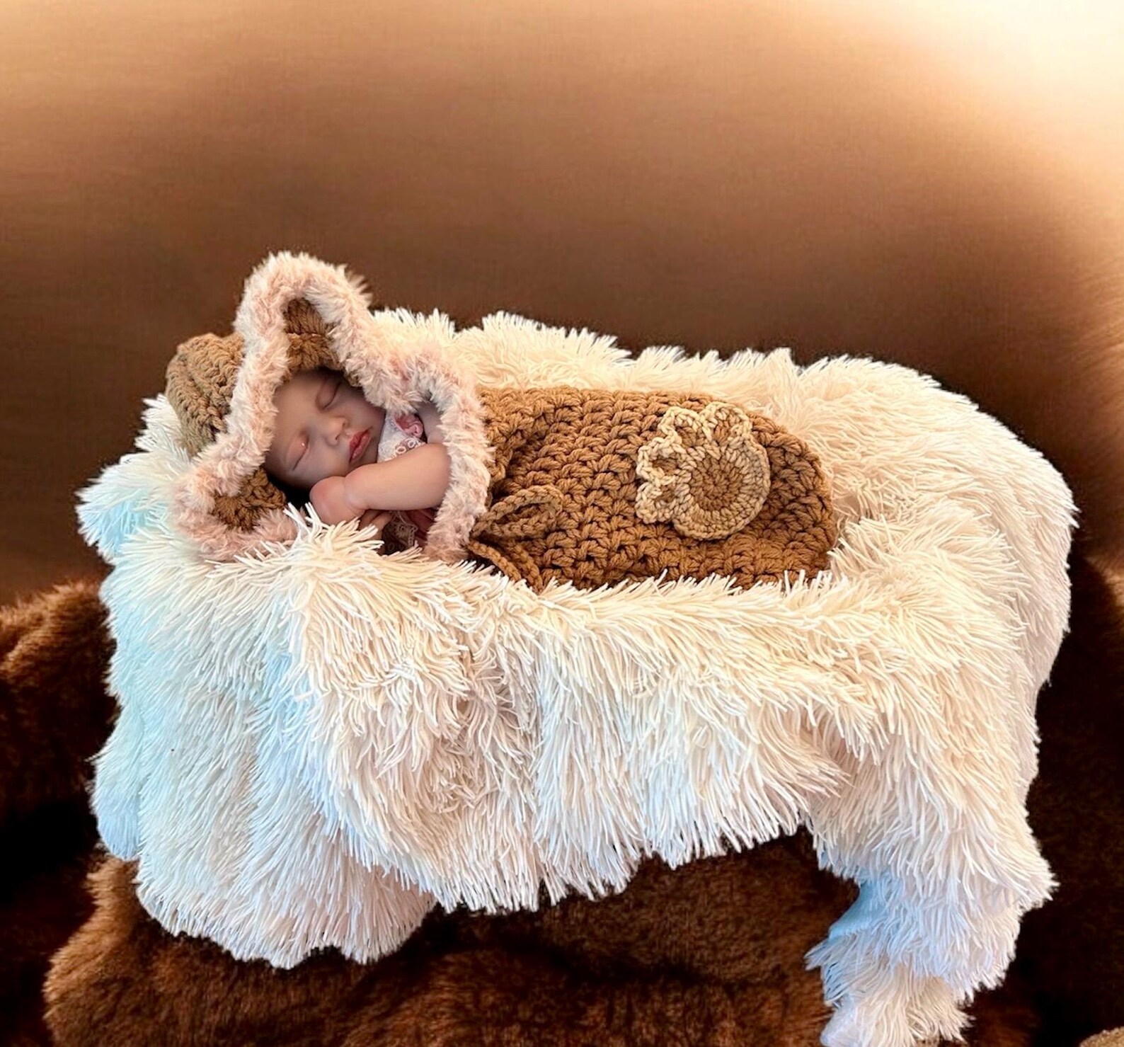 Crochet Teddy Bear Cocoon | Newborn Photo Prop - Etsy