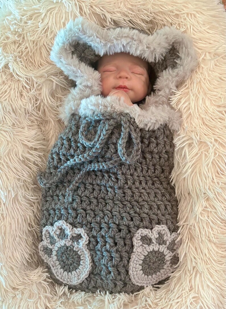 Crochet Teddy Bear Cocoon | Newborn Photo Prop, Baby Shower Gift - Etsy