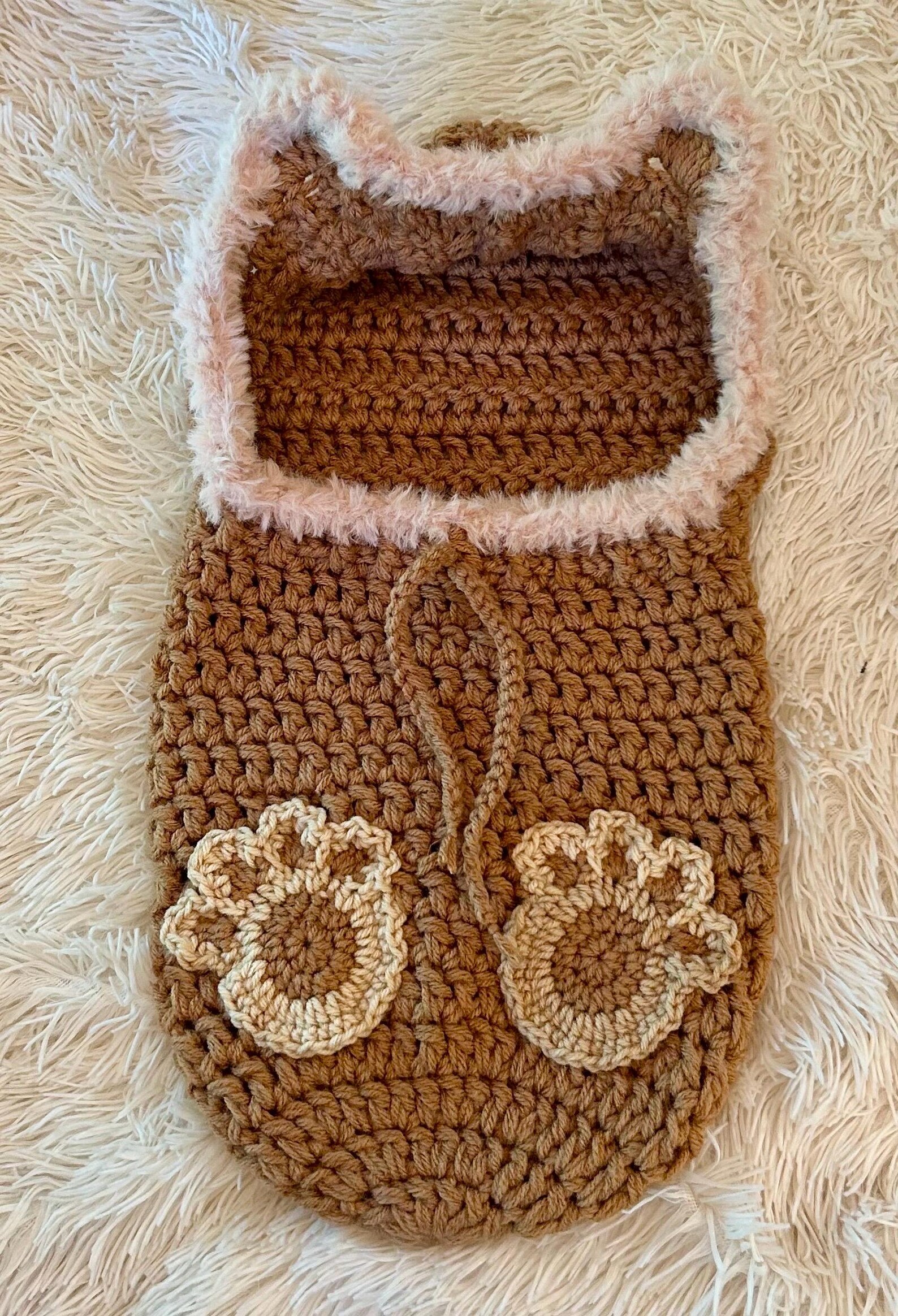 Crochet Teddy Bear Cocoon | Newborn Photo Prop - Etsy