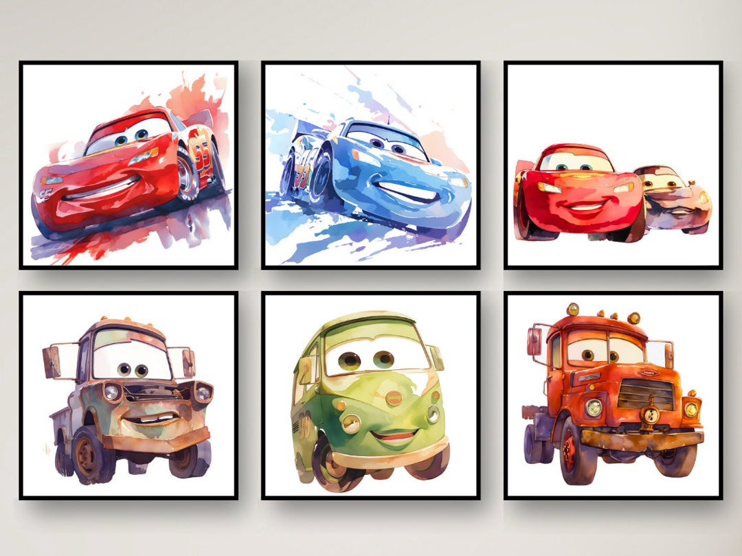 Set of 12 Lightning Mcqueen Cars Movie Poster Prints Poster Wall Art ...