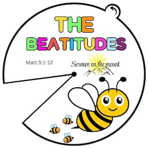 Beatitudes Coloring Wheel, Printable Bible Verse Activity, Watercolor ...