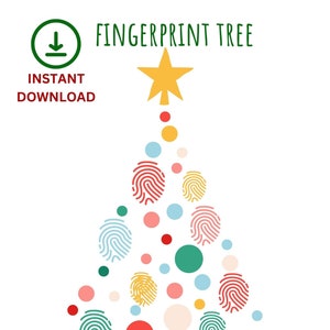 Fingerprint Christmas Tree Printable Craft , Advent Activity for Kids ...