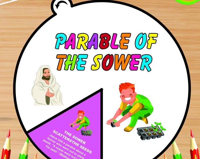 Parable of the Sower, Printable Bible Coloring Wheel, Sunday School ...
