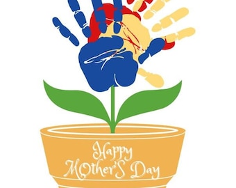 Mothers Day Scripture Handprint Craft, Flower Pot Personalize With ...