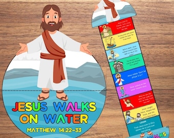 Jesus Walks on Water Kids Bible Story Craft Printable Sunday School ...