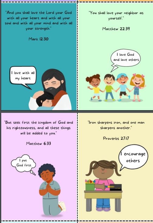 Christian Gift for Kids/ Bible Verse Memory Cards/ Toddler Education ...