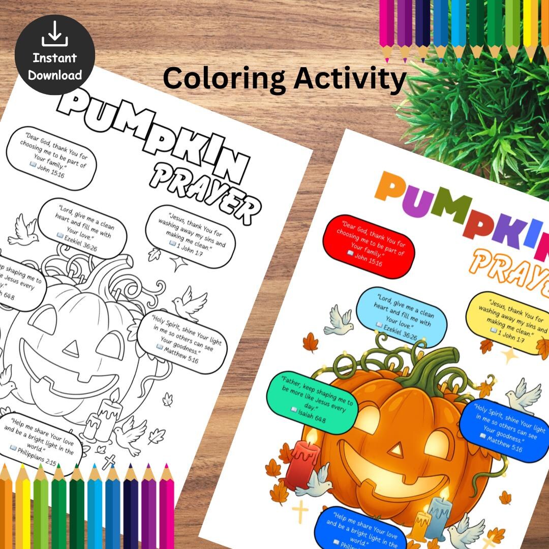 Pumpkin Carving Christian Halloween Activity, Pumpkin Prayer for ...