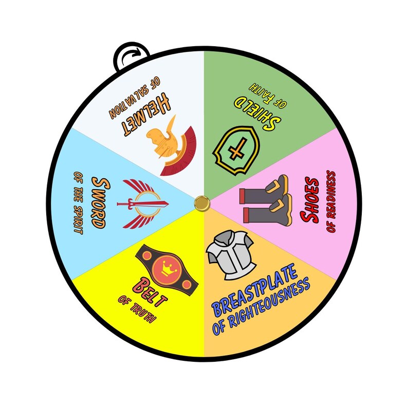 Armor of God Coloring Wheel, Bible Activity, Bible Lesson, Memory Game ...