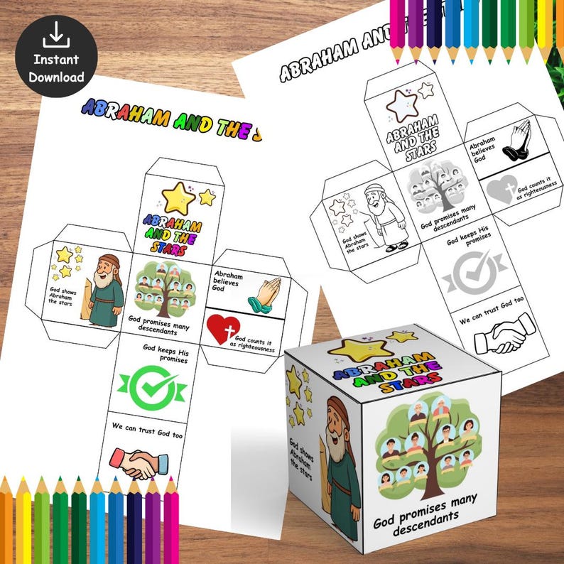 Abraham and the Stars Cube Bible Craft, Promise to Abraham and Sarah ...