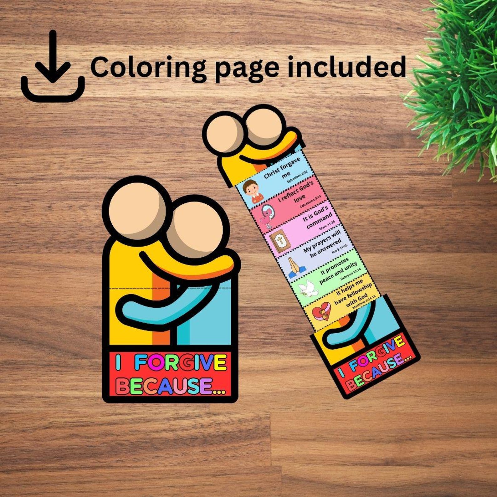 Forgiveness Scripture Folding Surprise, Printable Bible Activity, Kids ...