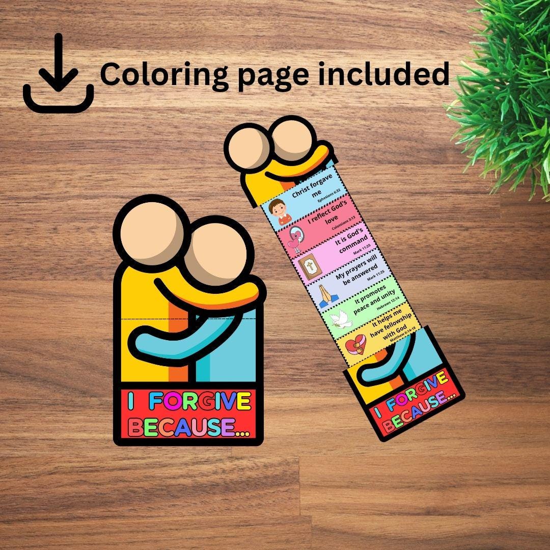 Forgiveness Scripture Folding Surprise, Printable Bible Activity, Kids ...