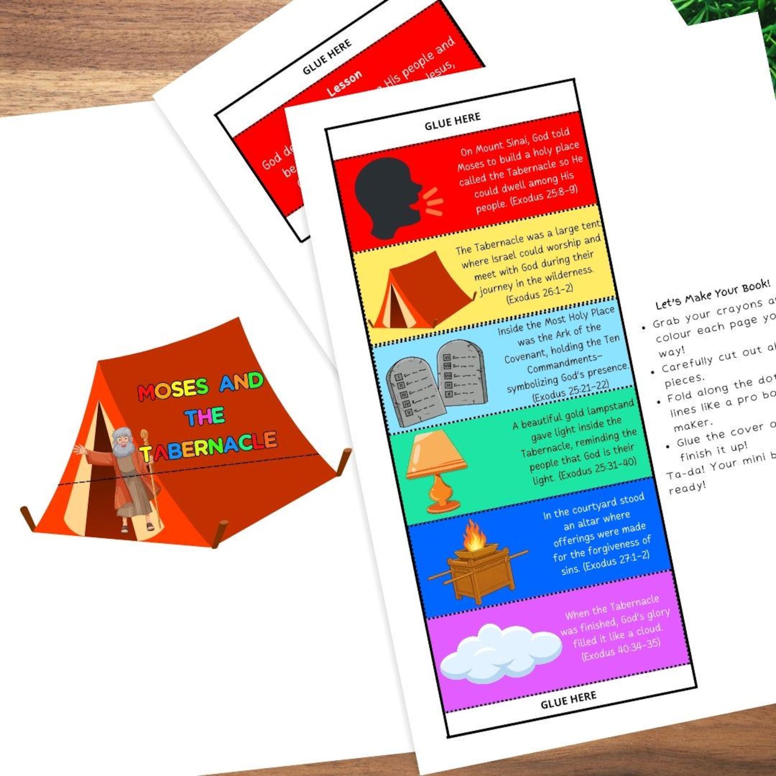 The Tabernacle Folding Surprise Craft, Printable Bible Coloring Wheel ...