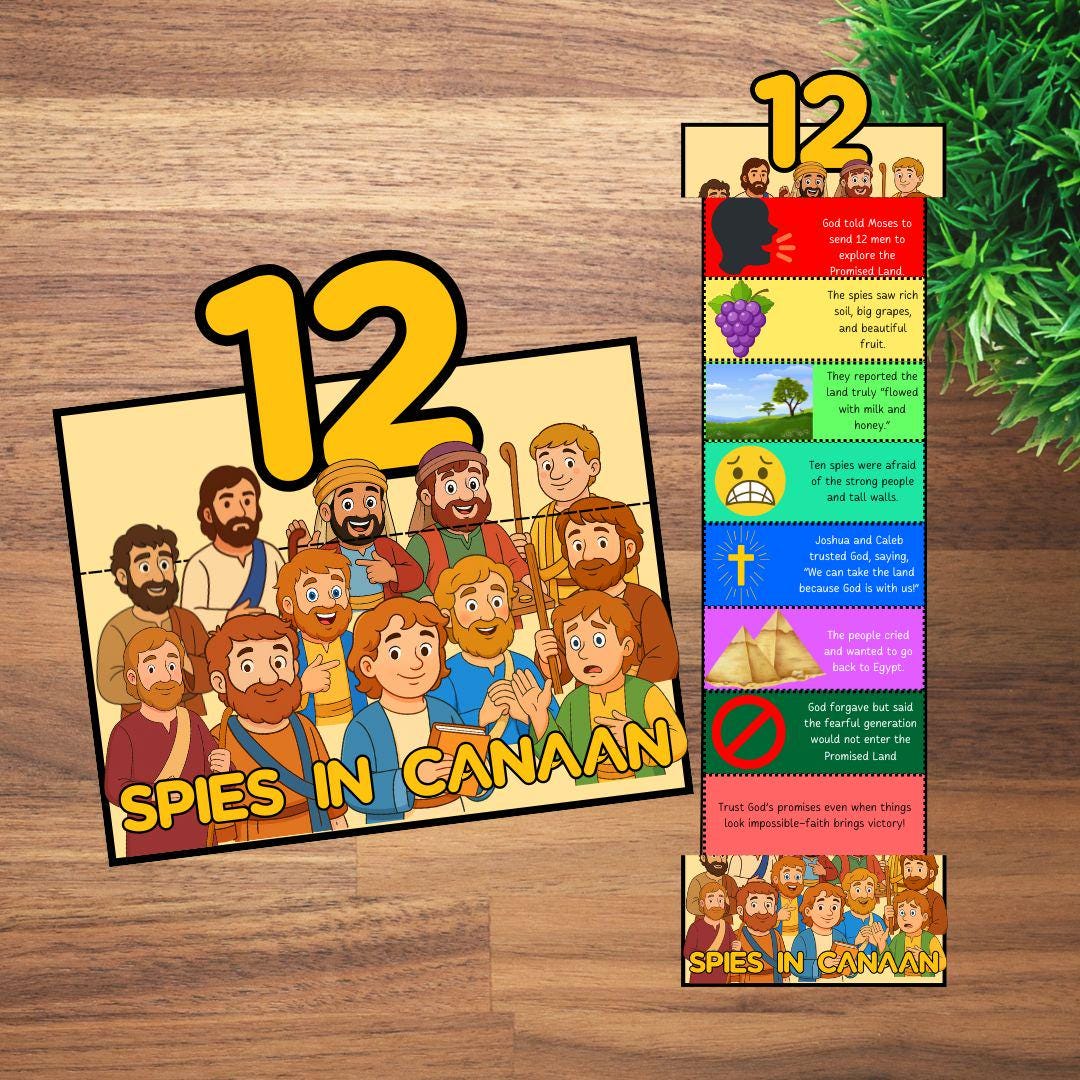 Twelve Spies in Canaan Folding Surprise Bible Craft, Bible Lesson ...