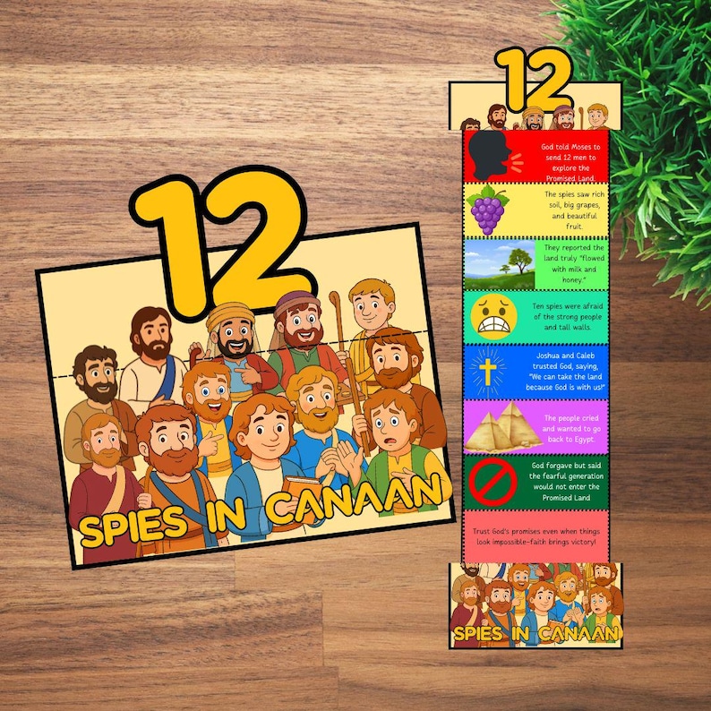 Twelve Spies in Canaan Folding Surprise Bible Craft, Bible Lesson ...