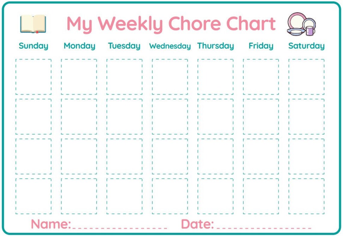 Daily Responsibilities Chore Chart, Printable Full Day Visual Routine ...