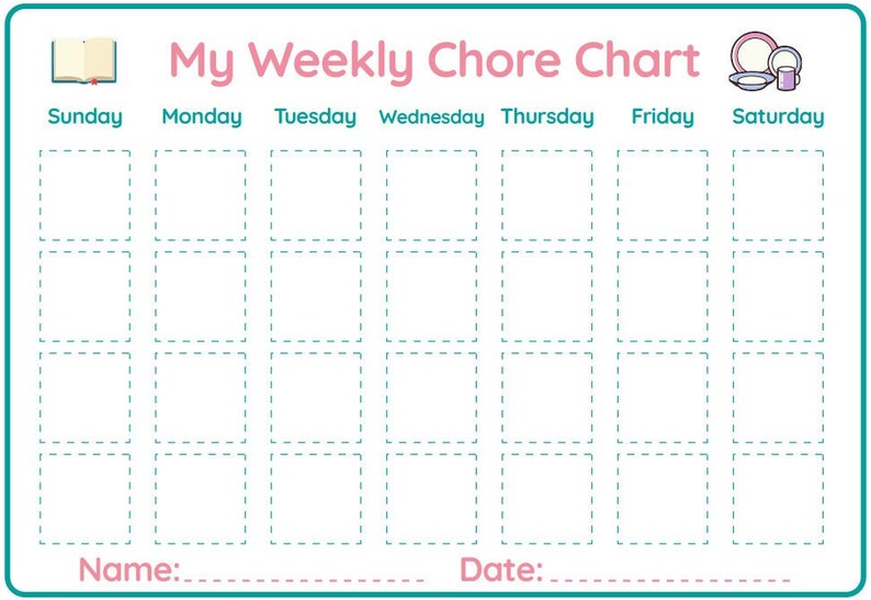 Daily Responsibilities Chore Chart, Printable Full Day Visual Routine ...