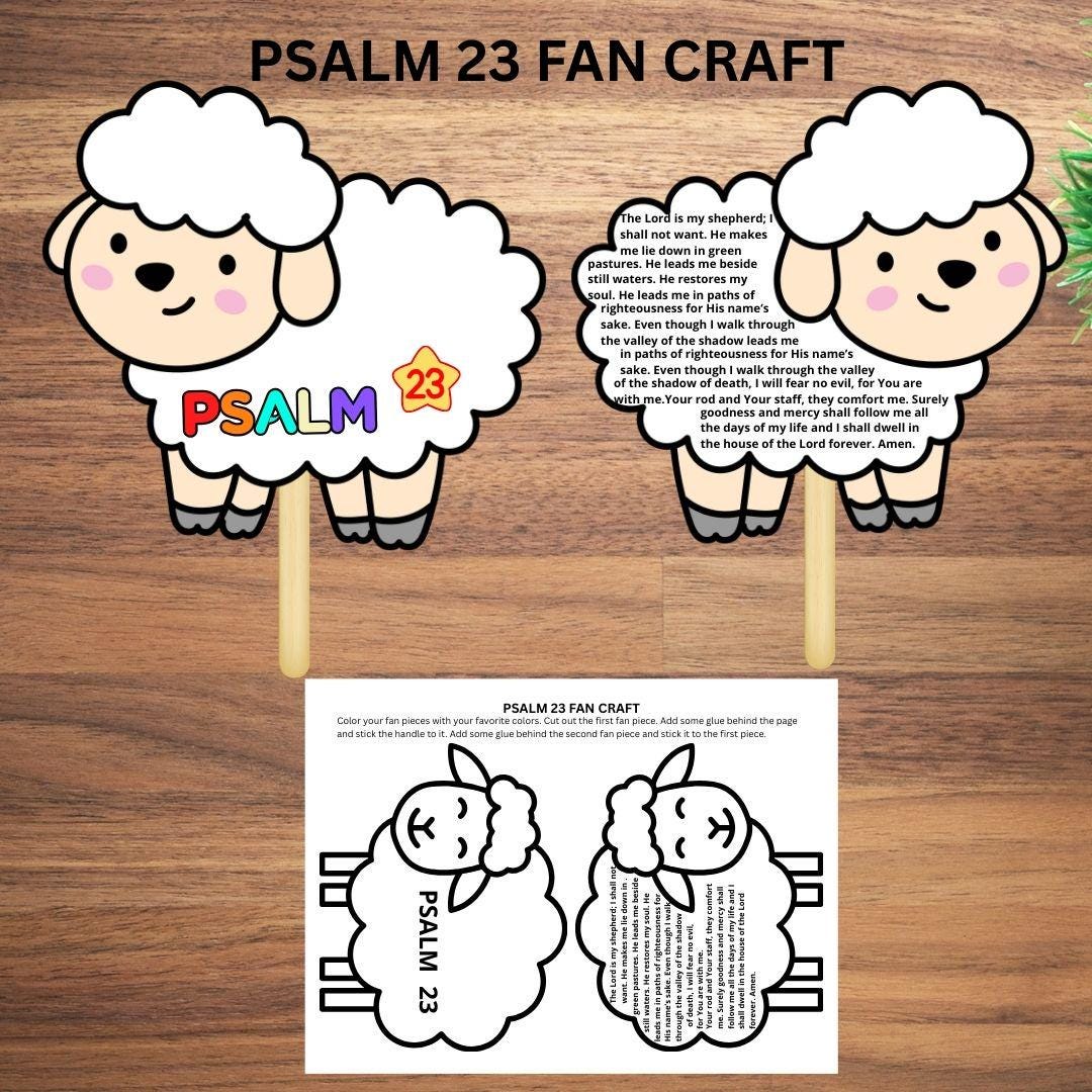 Psalm 23 Fan Bible Craft, Bible Lesson, Psalm Craft, Sunday School ...