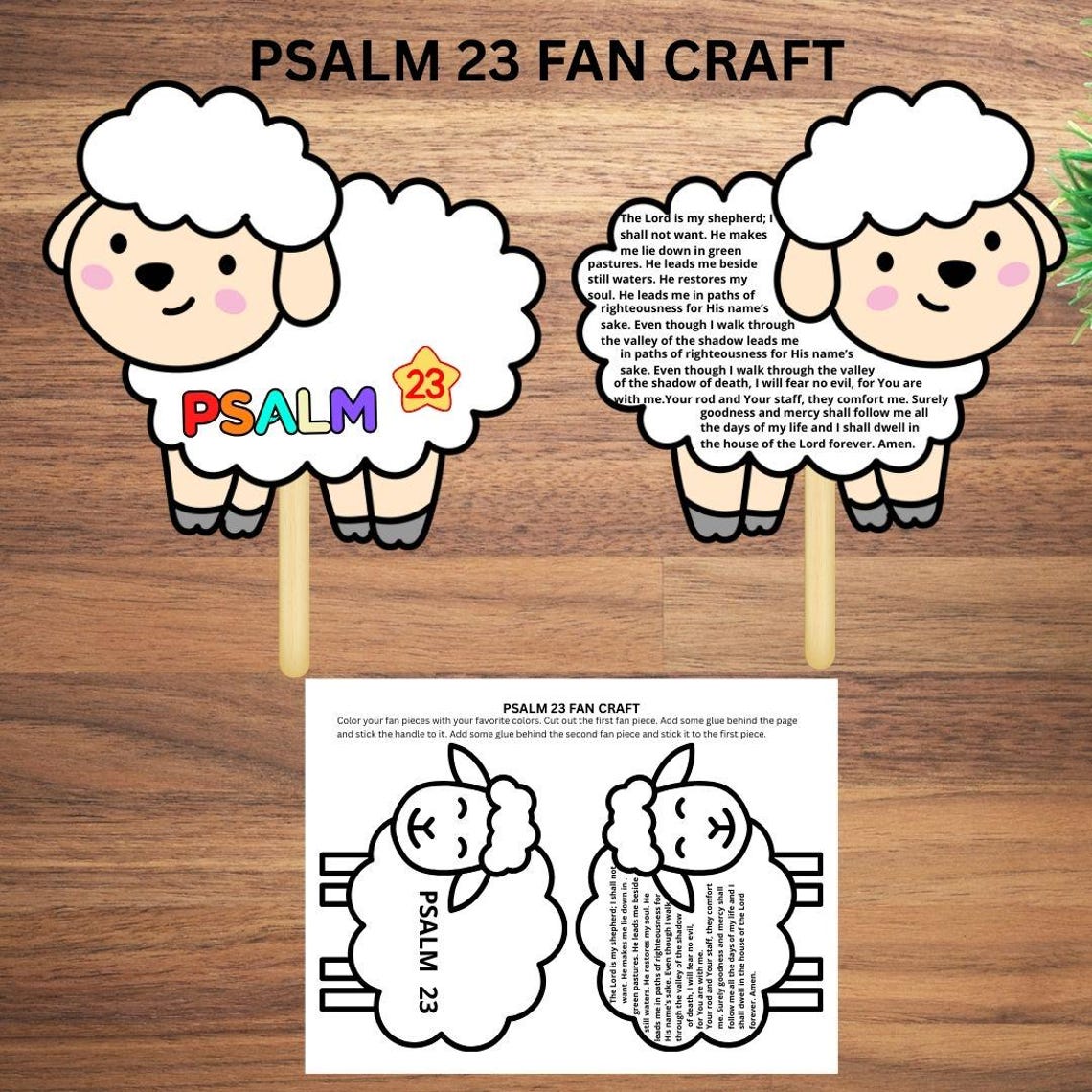 Psalm 23 Fan Bible Craft, Bible Lesson, Psalm Craft, Sunday School ...
