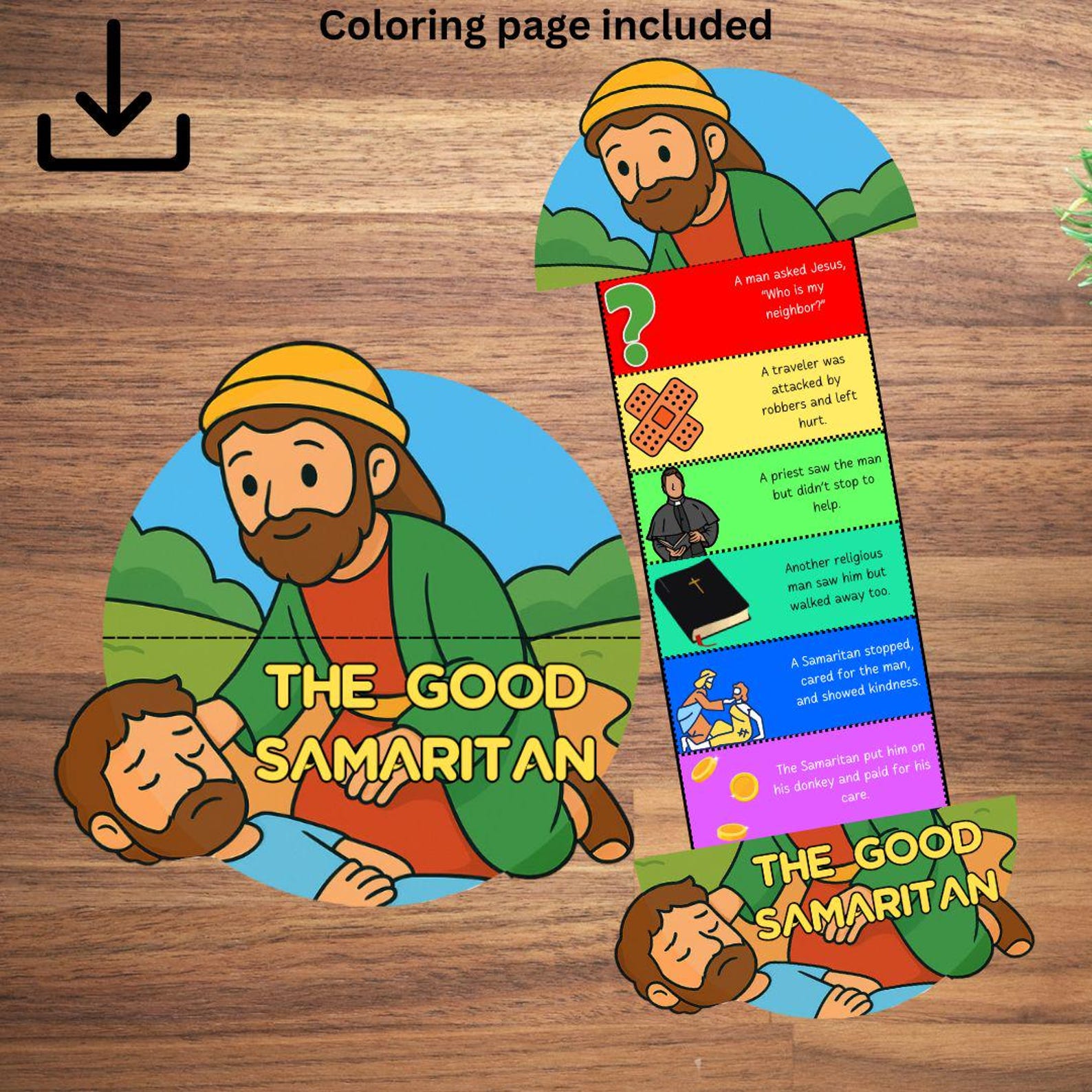 The Good Samaritan Folding Surprise Bible Craft, Bible Lesson, Memory ...