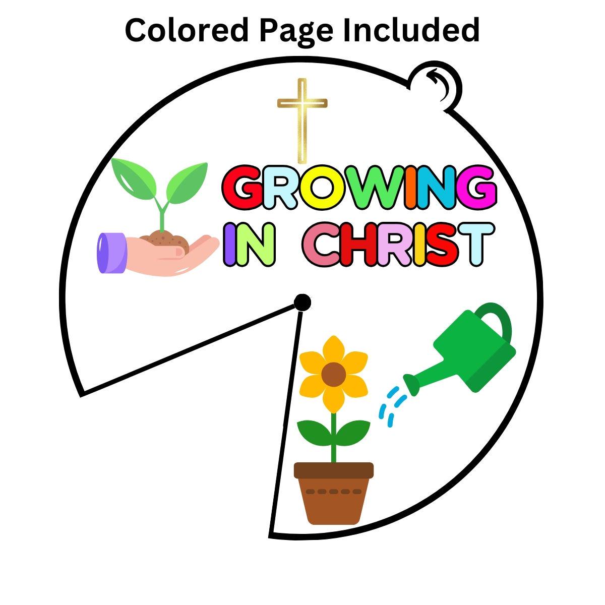 Growing in Christ Craft Activity for Kids, Bible Printable Activity ...