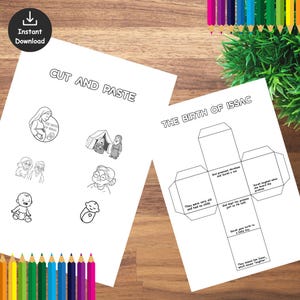 Isaac’s Birth Coloring Cube Craft, Memory Games, Bible Craft for Kids ...