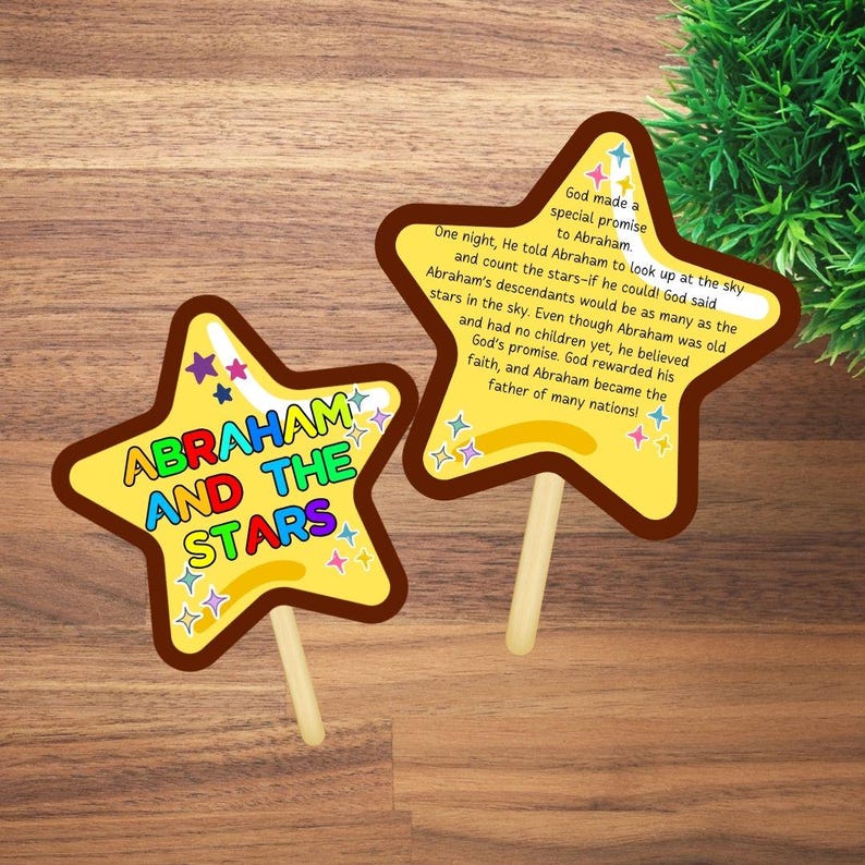 Abraham and the Stars Fan Bible Craft, Promise to Abraham and Sarah ...