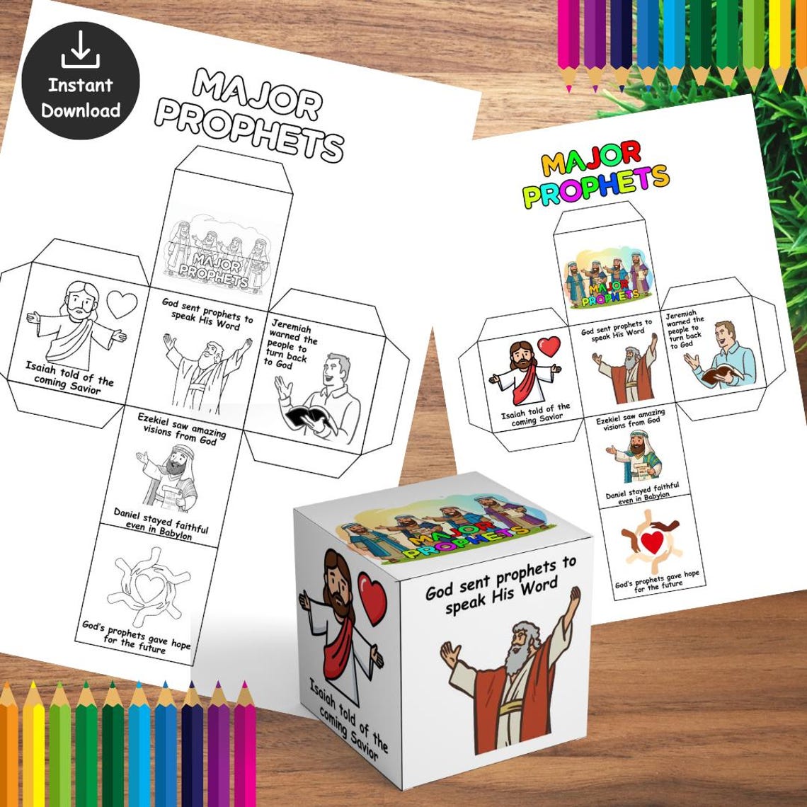 Major Prophets Cube Craft, Bible Study Lesson Guide, Sunday School ...