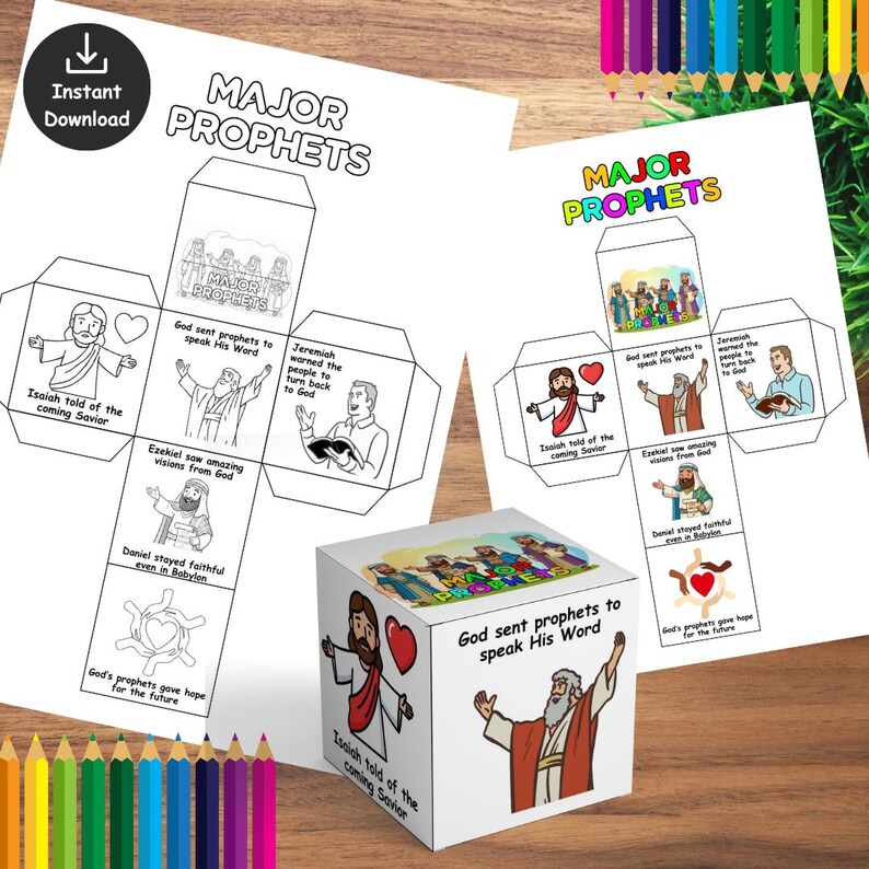 Major Prophets Cube Craft, Bible Study Lesson Guide, Sunday School ...