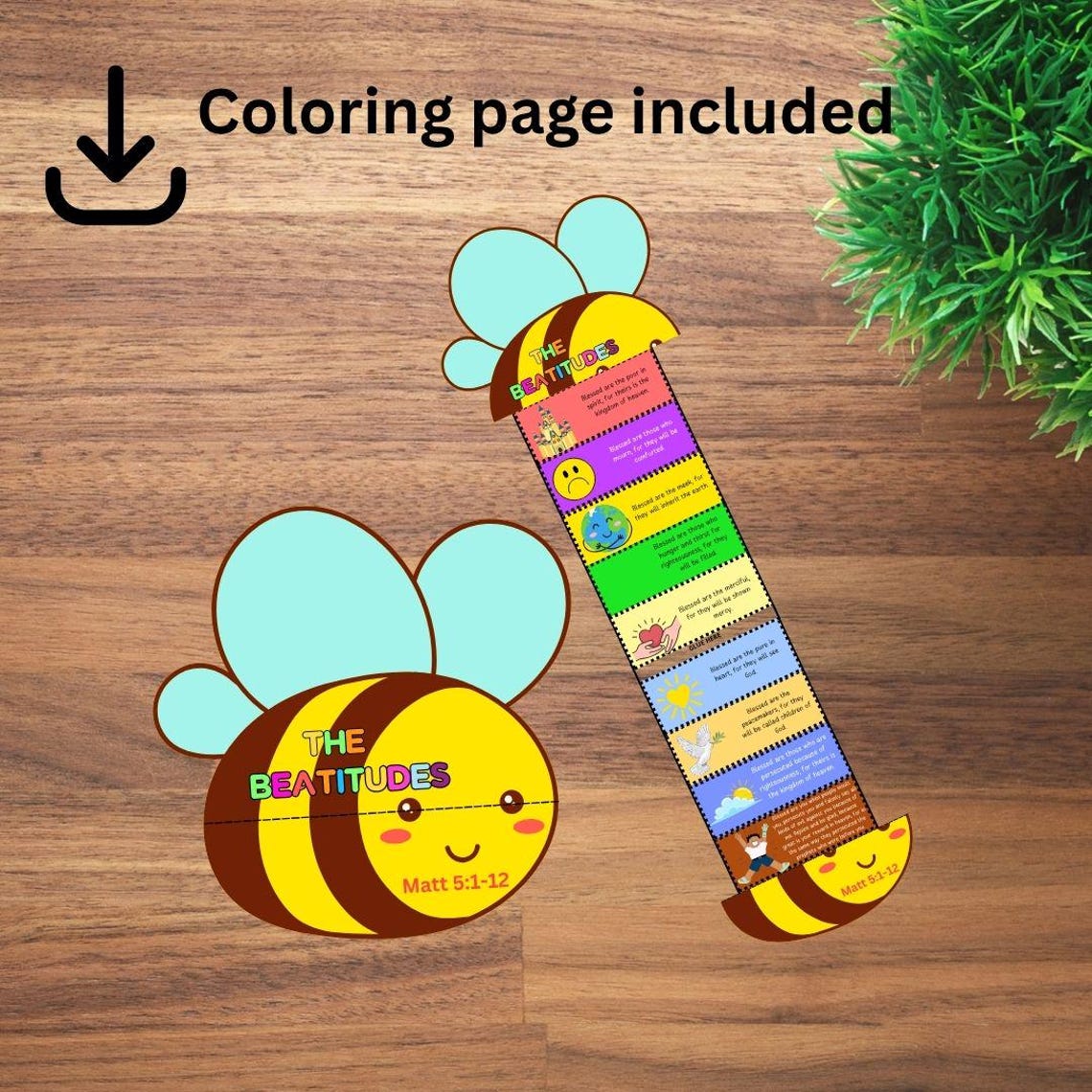 Beatitudes Folding Surprise, Kids Activity, Printable Bible Verse Game ...