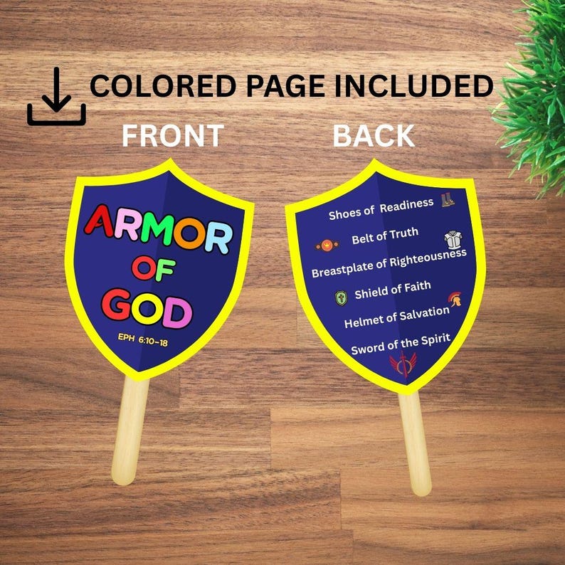 Armor of God Fan Bible Craft for Kids, Bible Lesson, Sunday School ...
