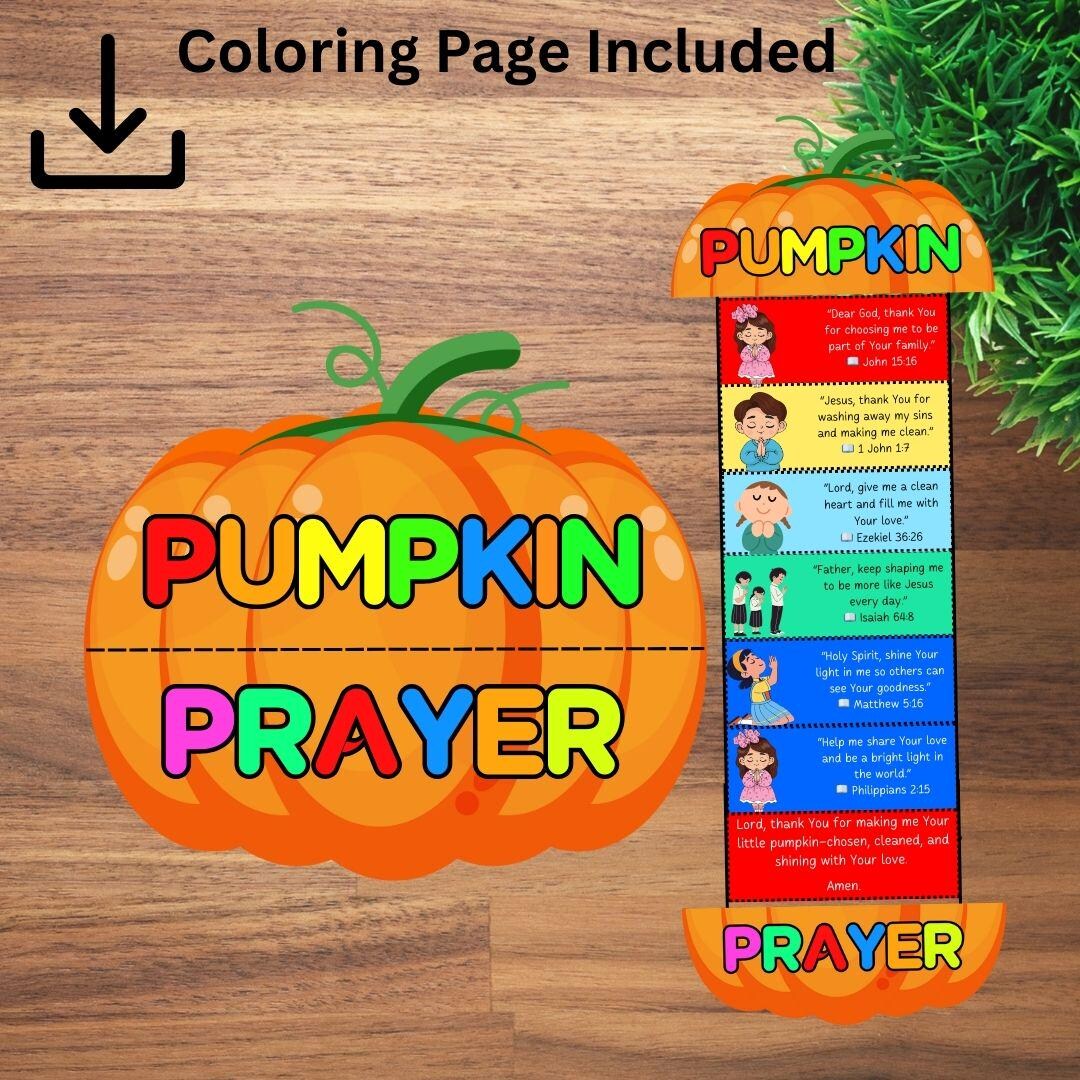 Pumpkin Prayer Craft, Christian Halloween Pumpkin Carving, Sunday ...