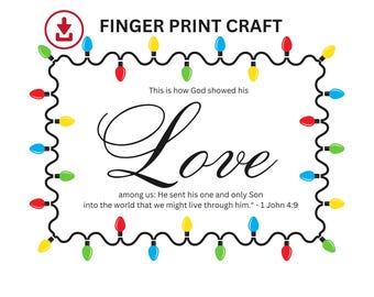 Fingerprint Christmas Lights Printable Craft - PEACE, Advent Activity ...