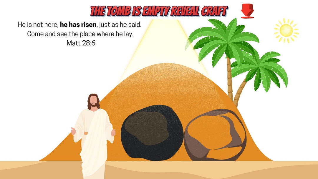 Easter Empty Tomb Craft, Jesus Resurrection, Easter Sunday Craft, He is ...