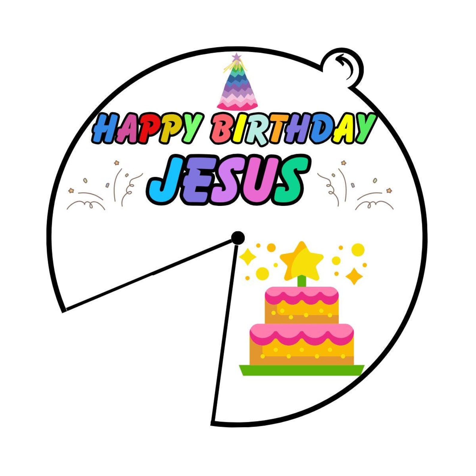 Happy Birthday Jesus Christmas Coloring Wheel, Nativity Sunday School ...