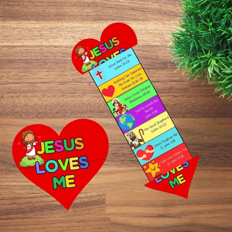 Jesus Loves Me Craft, Folding Surprise Bible Craft, Bible Lesson ...