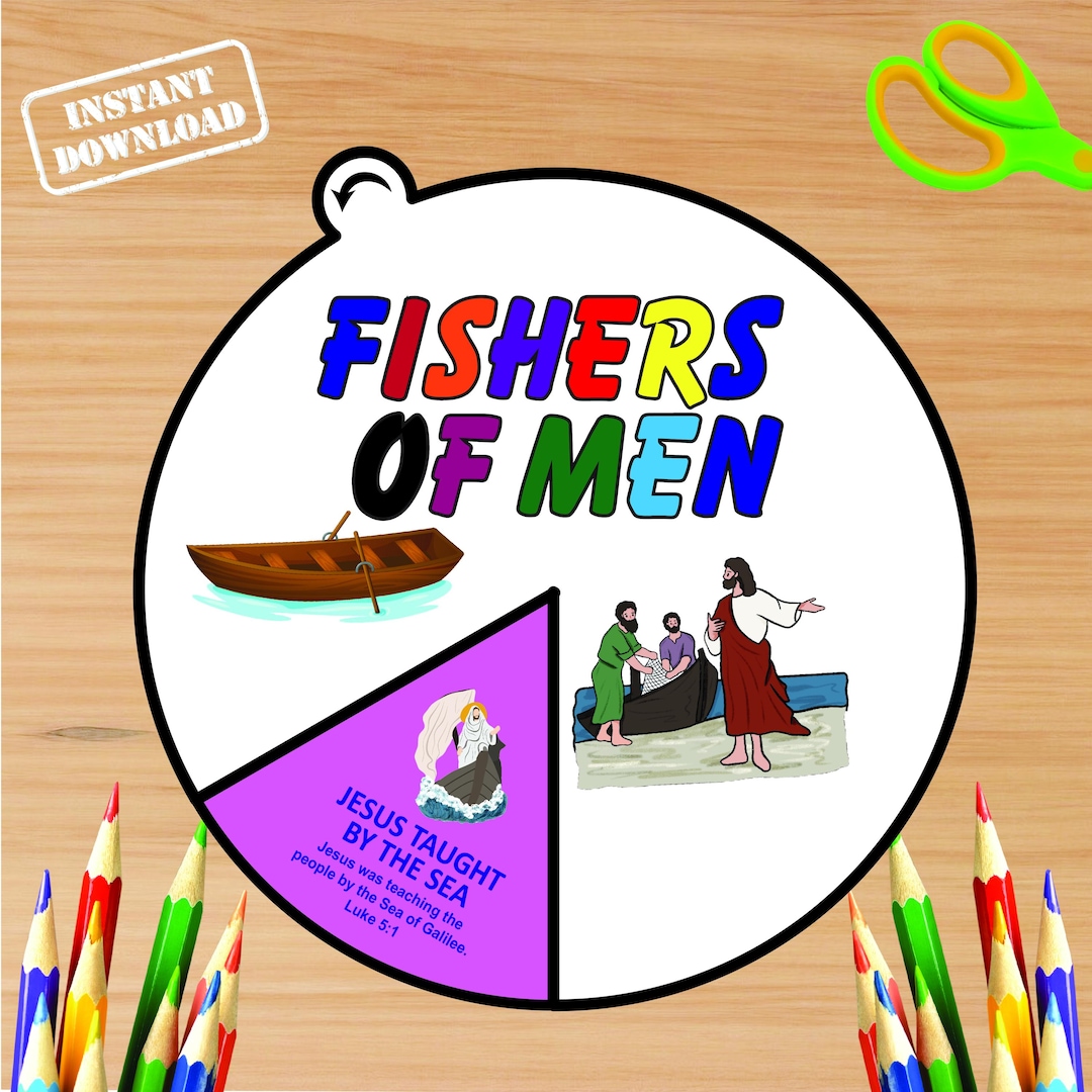 Fishers of Men Bible Craft for Kids, 12 Disciples of Jesus, Sunday ...