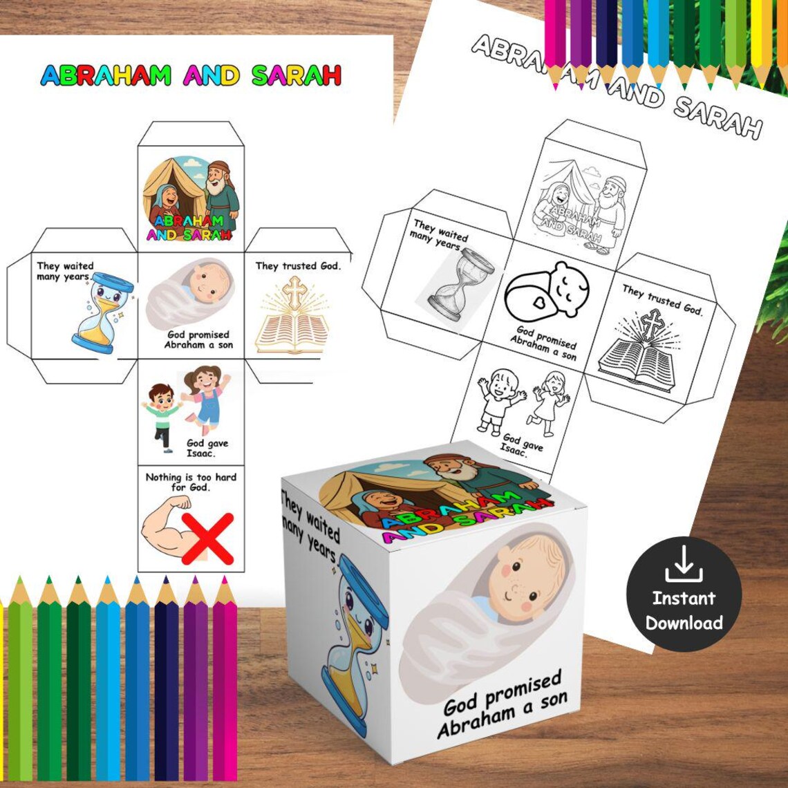 Abraham and Sarah Cube Bible Story Craft, Promise to Abraham and Sarah ...