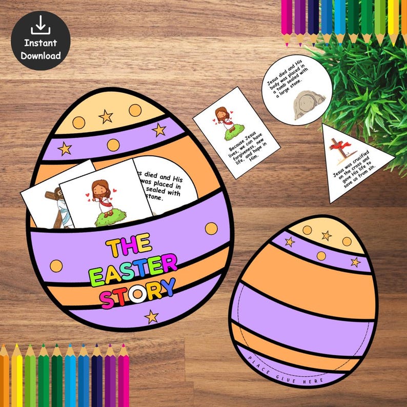 The Resurrection Story of Jesus Easter Basket Printable Craft Activity ...