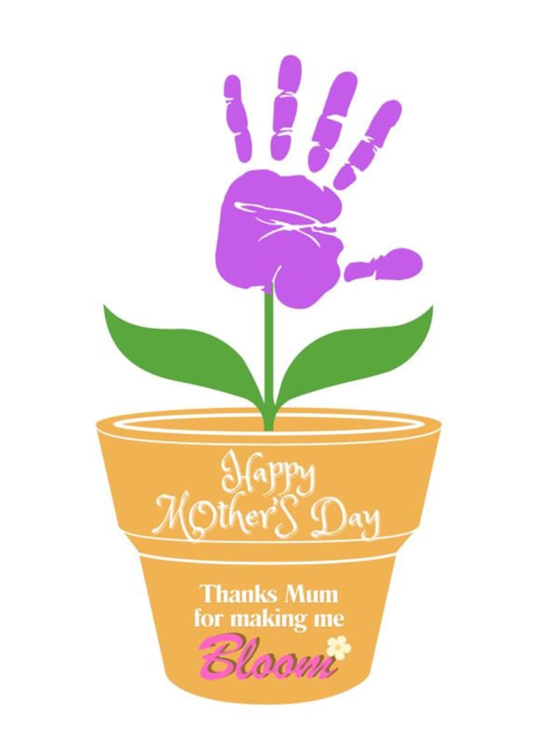 Mother’s Day Handprint Craft, Flower Pot - Personalize With Child's ...