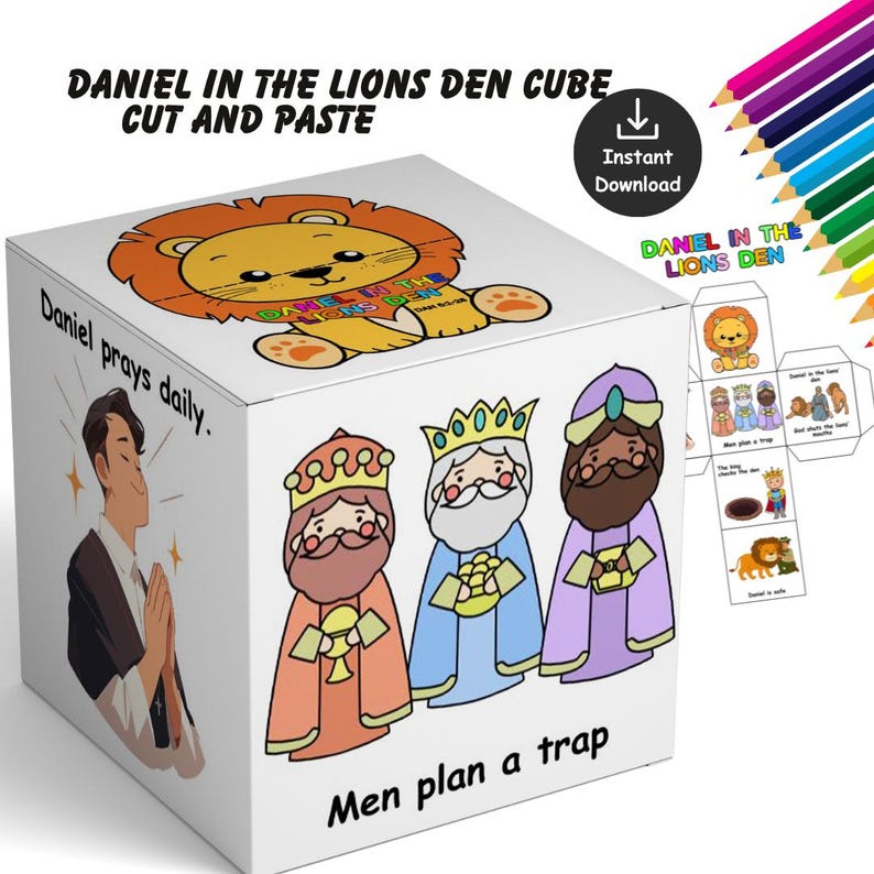 Daniel in the Lions Den Story Cube | Bible Story Cube Craft | Kids ...