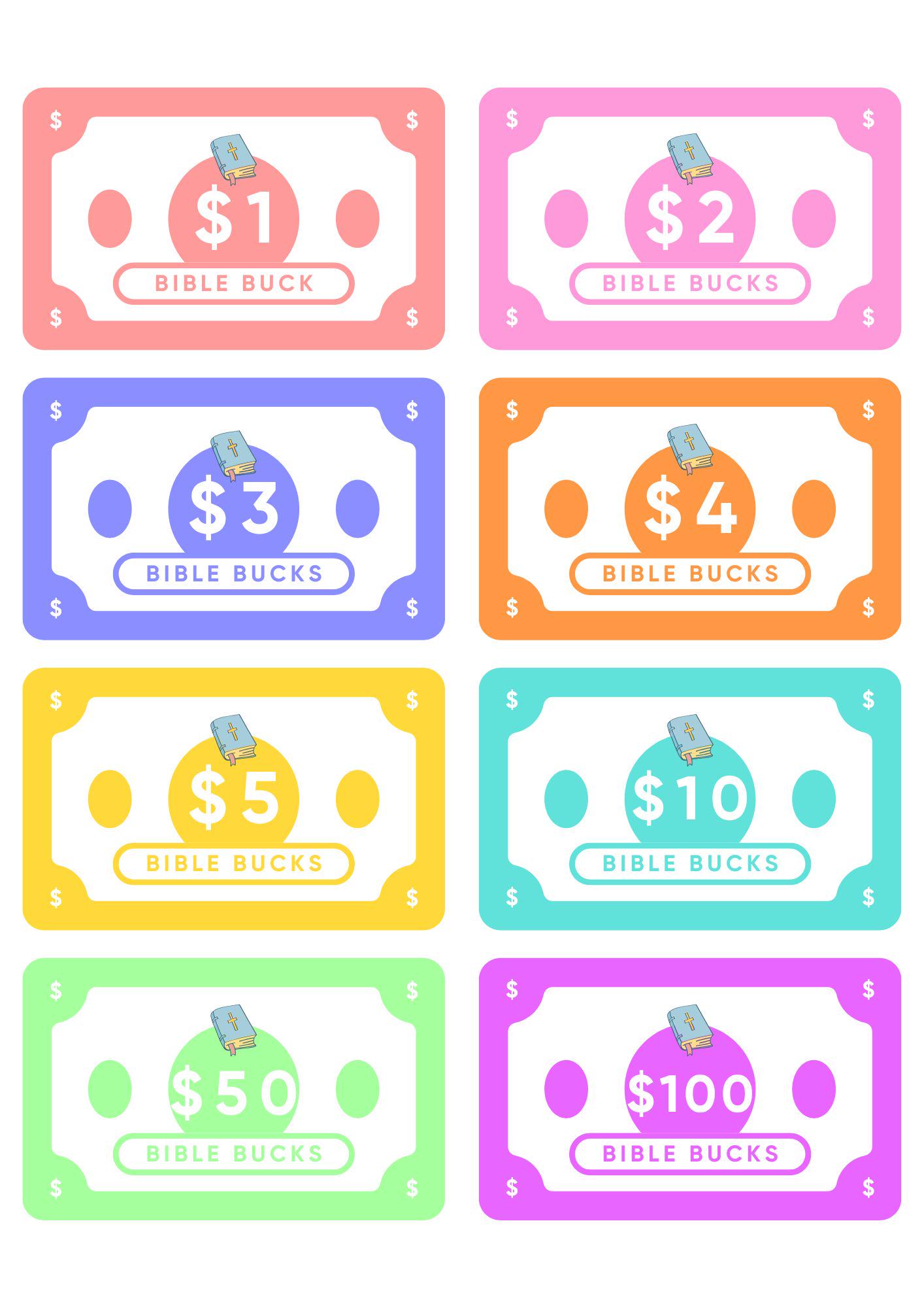 Editable Bible Bucks Printable, Kids Reward Coupons, Chore Bucks ...