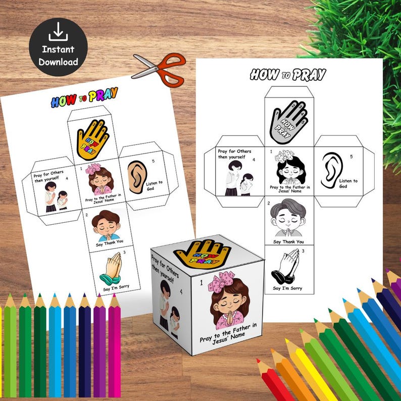 How to Pray Cube for Kids | Sunday School Bible Lesson | Learn to Pray ...